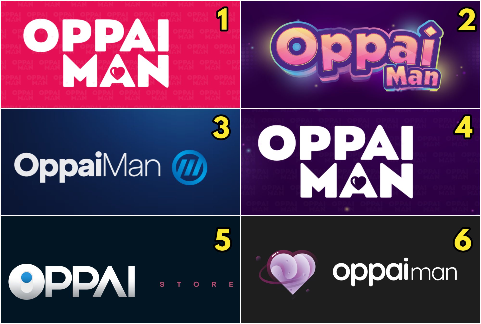 Select the best logo for Oppaiman.com - OppaiMan Store